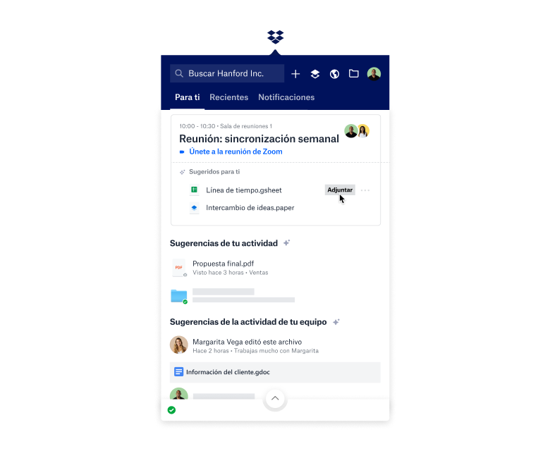 Experiencia De La Aplicación De Dropbox Para Escritorio En Macos Y Windows